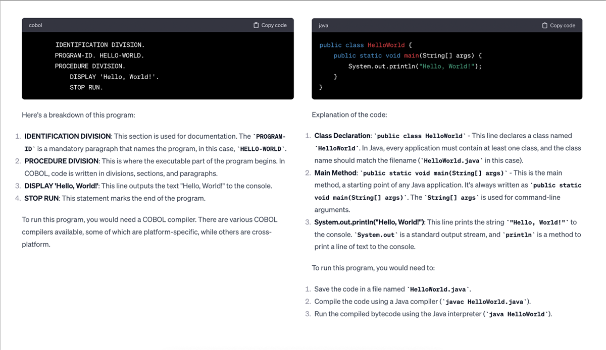 🥊 COBOL vs. Java: Decoding the Distinctive Paradigms of Two Influential ...