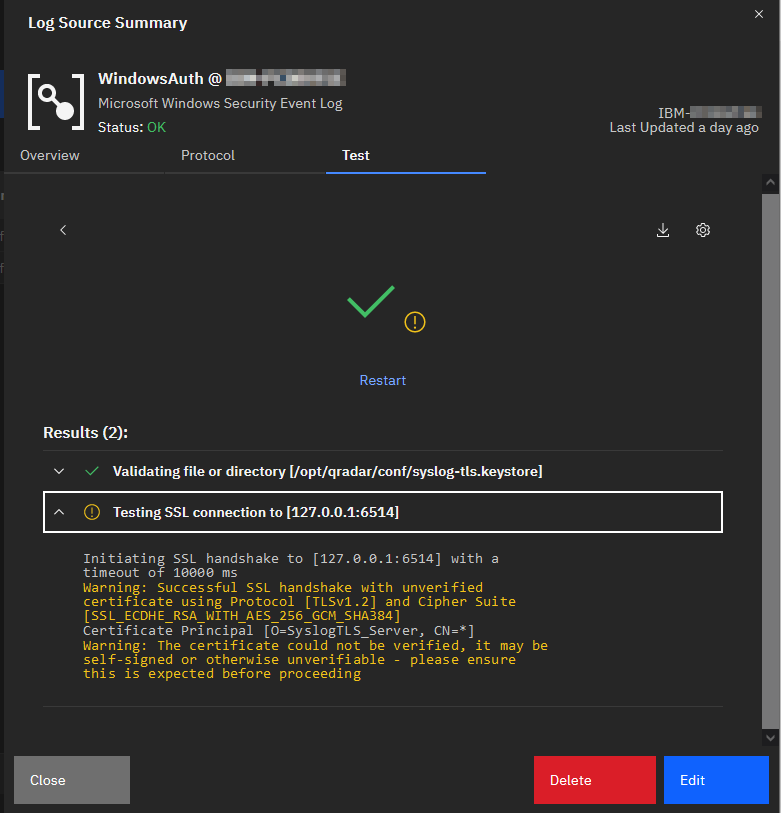 TLS certificate on wincollect configuration | IBM QRadar TLS certificate on wincollect configuration | IBM QRadar