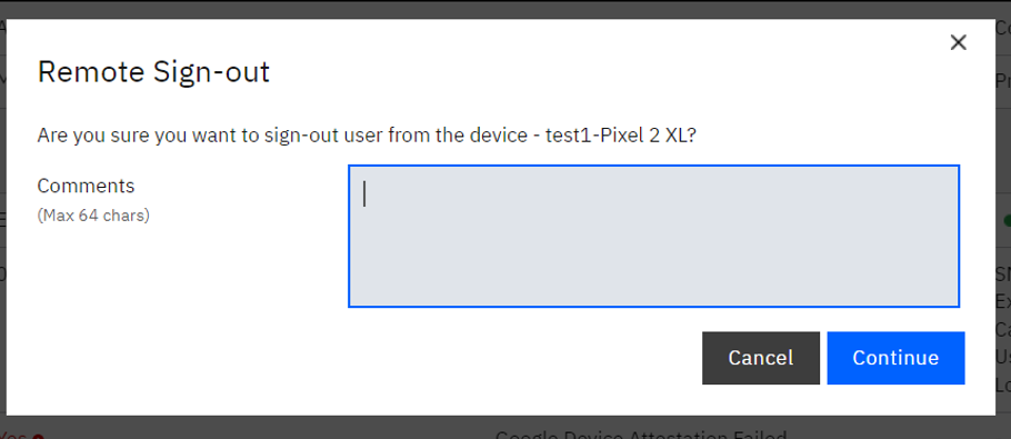 Sign-In and Sign-Out Actions for Android devices in MaaS360 Portal