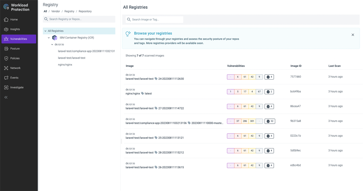Scanning images in IBM Container Registry with IBM Security and Compliance Center Workload ...