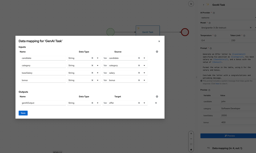 Introducing the BAMOE Gen AI Task for workflows