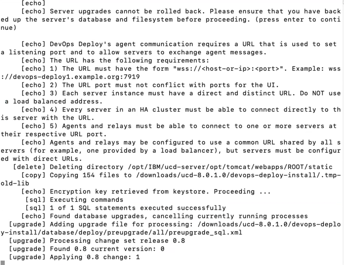 IBM DevOps Deploy Upgrade Best Practice - a Linux example with a MySQL 8.0 database