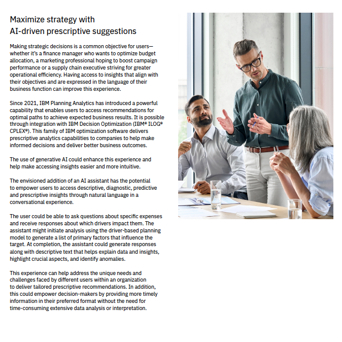 IBM Planning Analytics and the future with generative AI