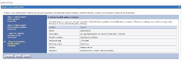 Creating a Basic Health Policy in WebSphere Network Deployment