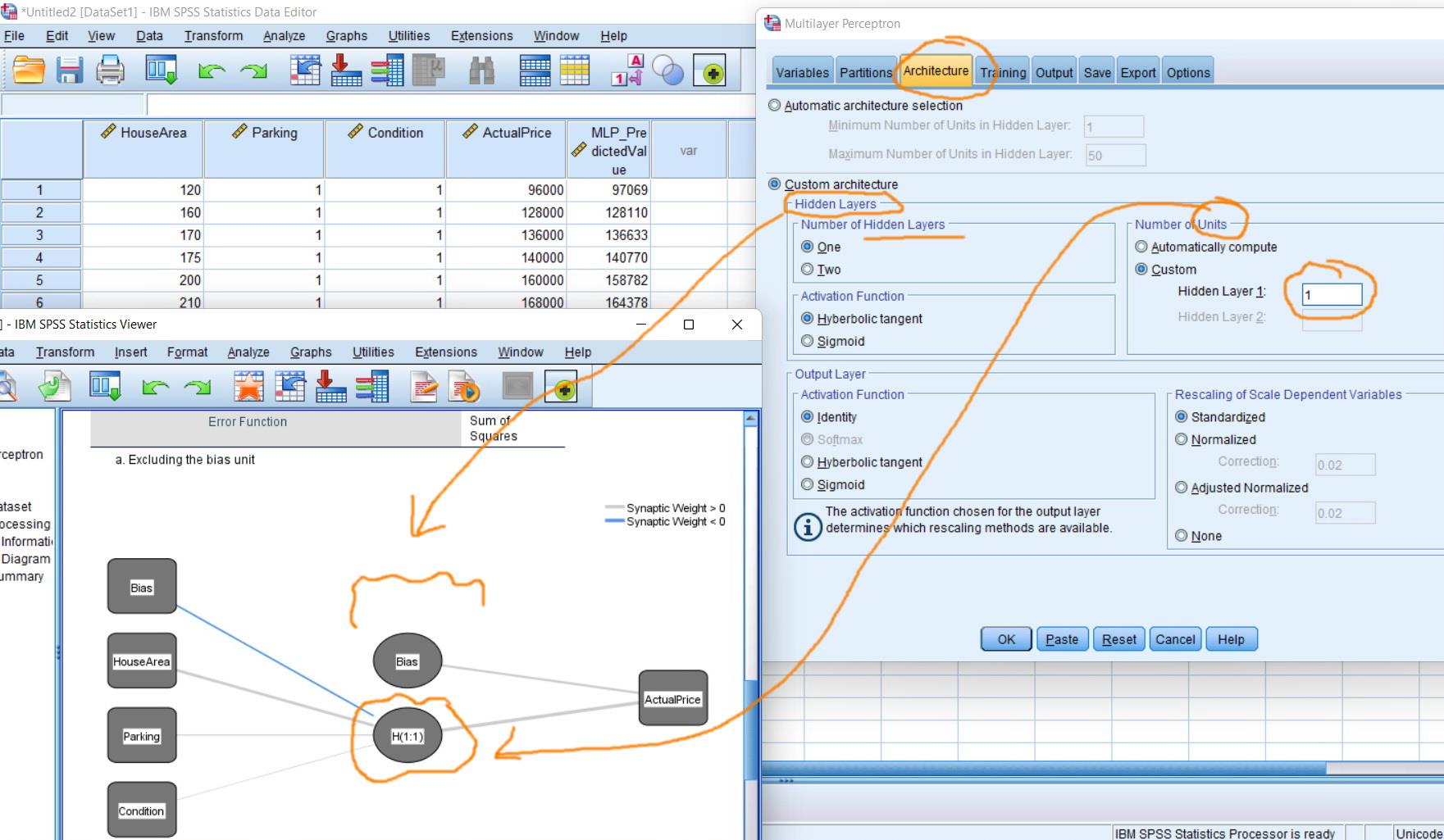IBM SPSS 26: How to specify the number of perceptron (neurons\nodes ...