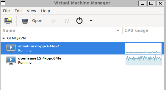 Alma and OpenSUSE on Power (ppc64le) using QEMU from x86