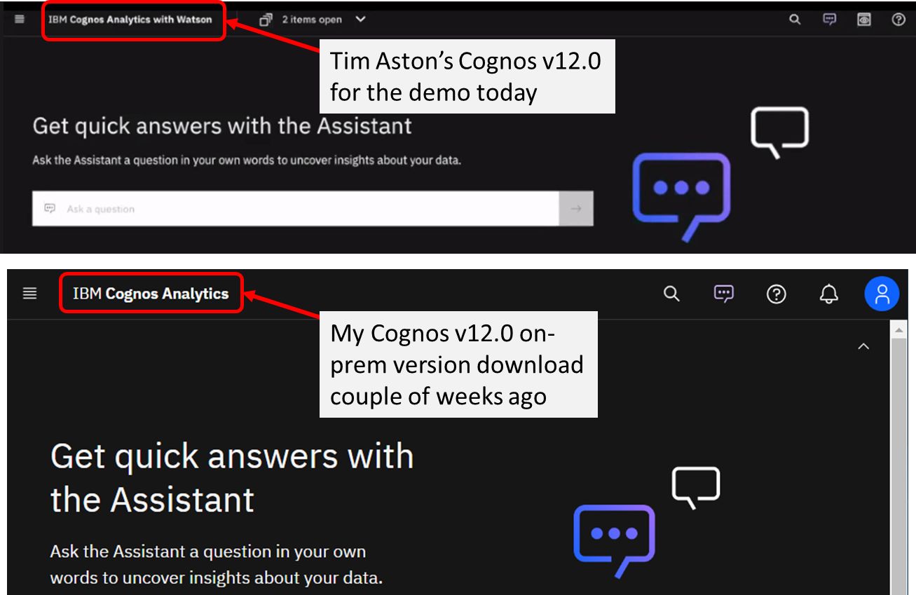 Cognos v12.0 0 Watson or No Watson | Cognos Analytics