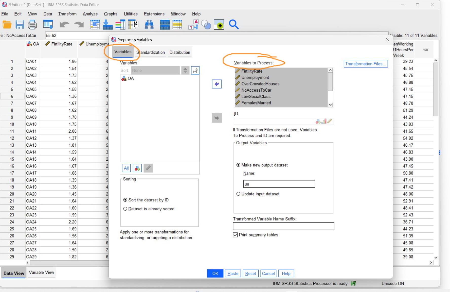 SPSS 27: How to standardize variables according to the min-max method ...