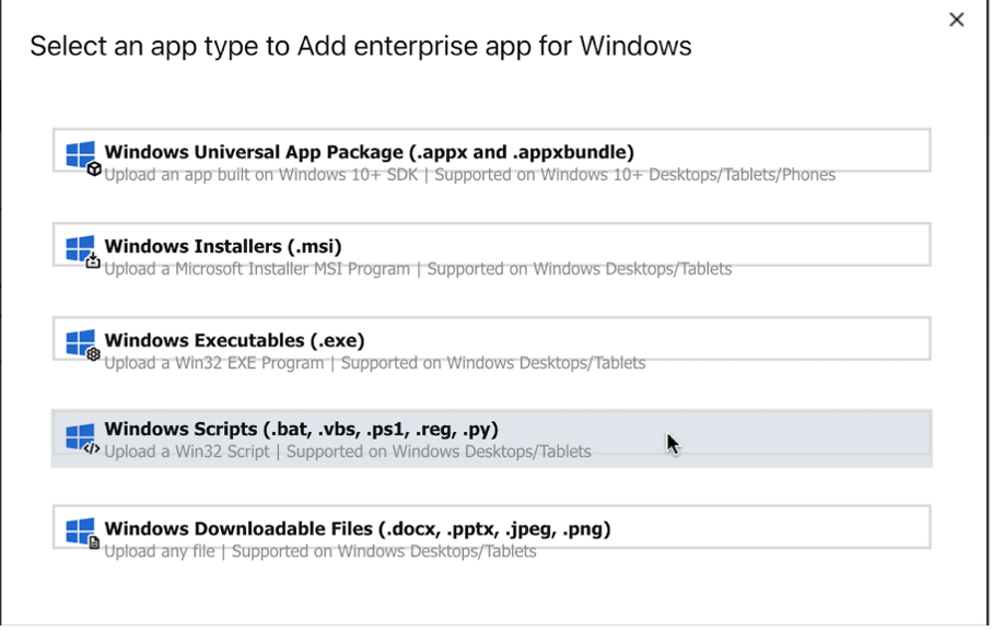 Windows App-Catalog PowerShell script execution support with cool ...