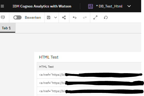 Hyperlink data items in dashboard | Cognos Analytics
