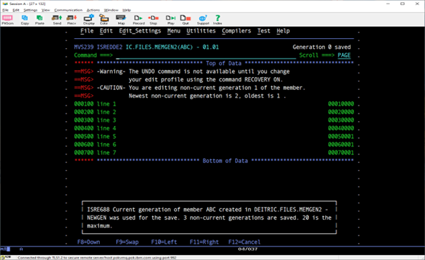 z/OS V2R5 ISPF - Ease of Use: Message enhancements for PDSE v2 member ...