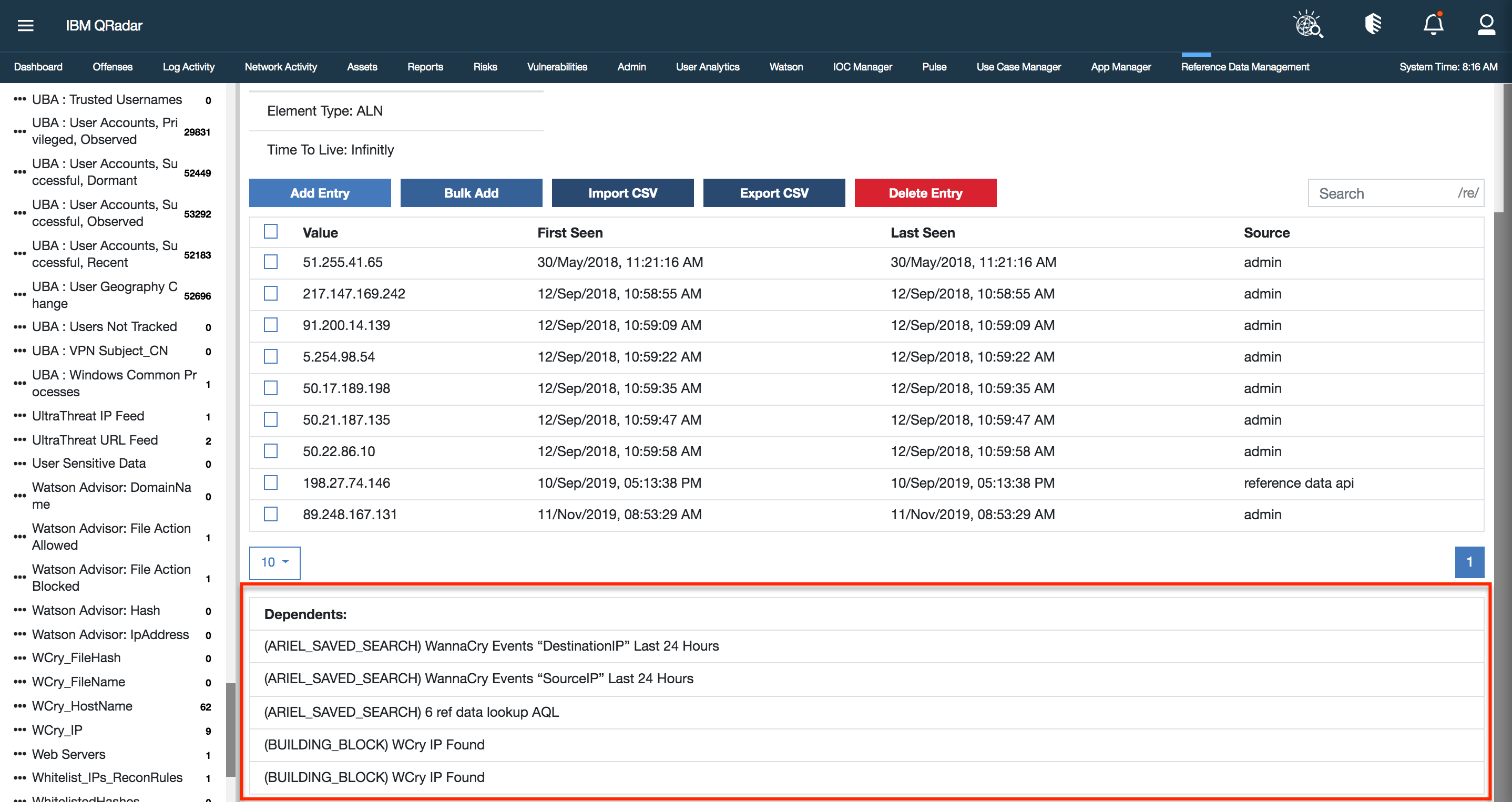 QRadar Reference Data Management 2 0