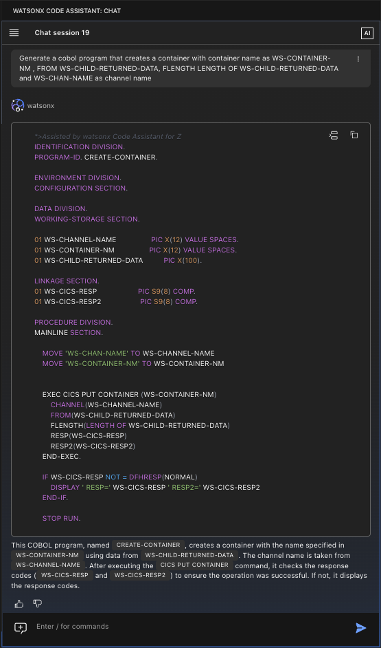 Introducing COBOL Code Generation in IBM watsonx Code Assistant for Z