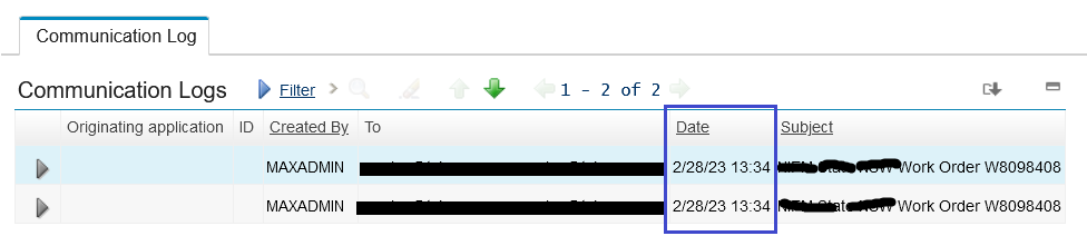 Duplicate communication logs, emails in Workorder | Maximo