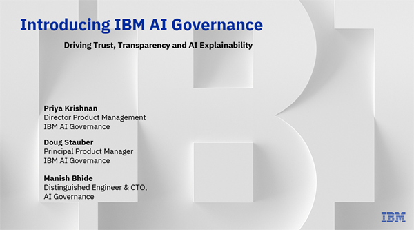 Introducing IBM AI Governance - Driving Trust, Transparency and AI ...