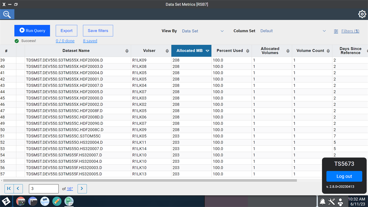 IBM OMEGAMON for Storage Realtime Dataset Metrics Zowe 2.2+ support