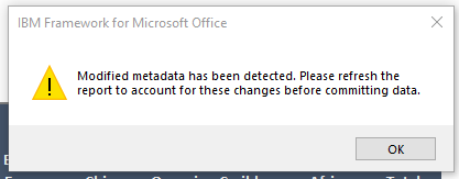 Error committing changes | Planning Analytics