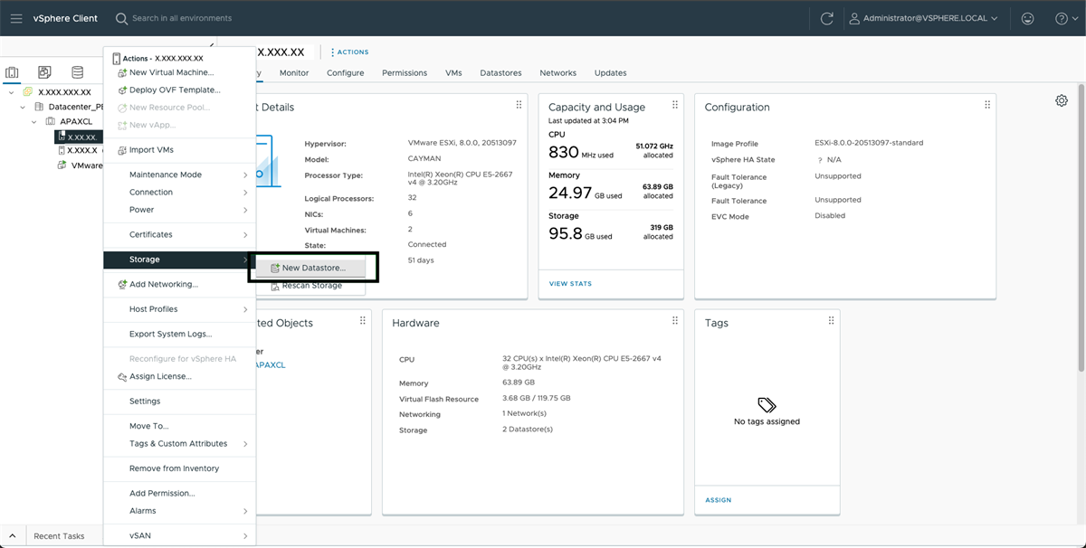 Management of vVol Datastore using vCenter