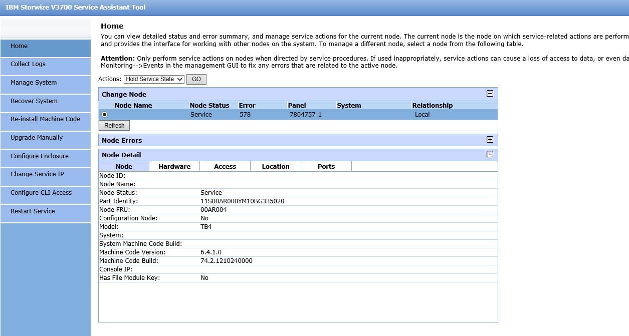 V3700 cluster failure(both nodes of system is service state with error ...