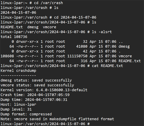 Linux kernel crash-dump mechanism ( KDUMP and FADUMP )