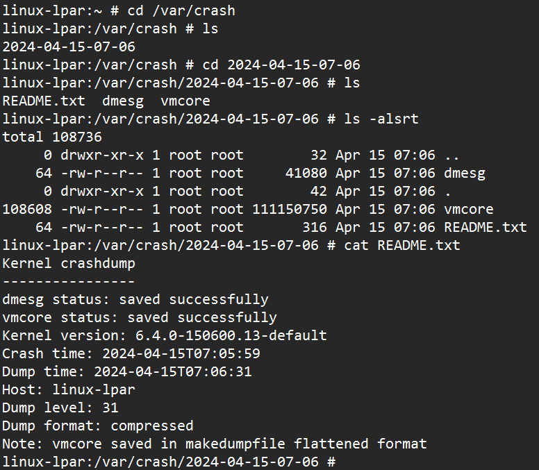 Linux kernel crash-dump mechanism ( KDUMP and FADUMP )