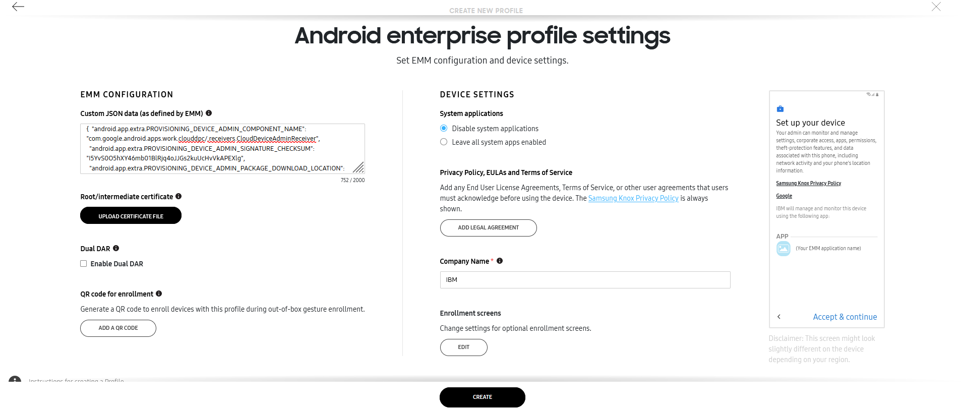 Samsung Knox Mobile Enrollment (KME) in Android Management API