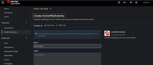 Red Hat build of Apache Camel for Spring Boot with AMQP on OpenShift for IBM Power