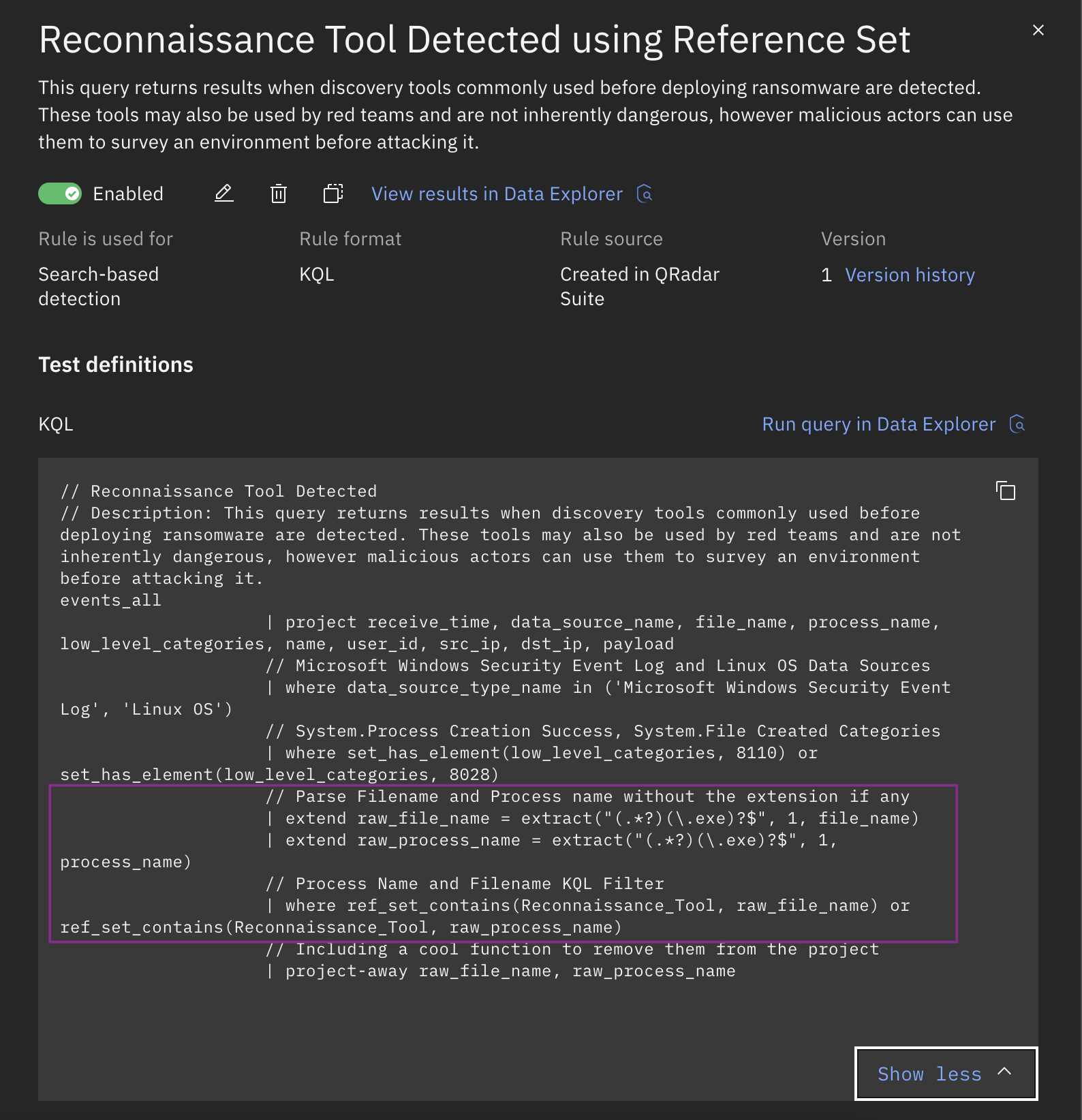 New feature: QRadar Suite Reference Data