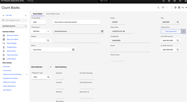 IBM Maximo Mobile-Storeroom Clerk Persona-Inventory Counting