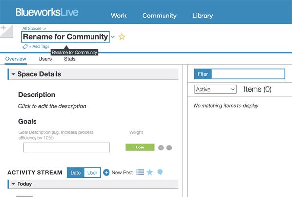 Amending Workspace and Process names | Blueworks Live