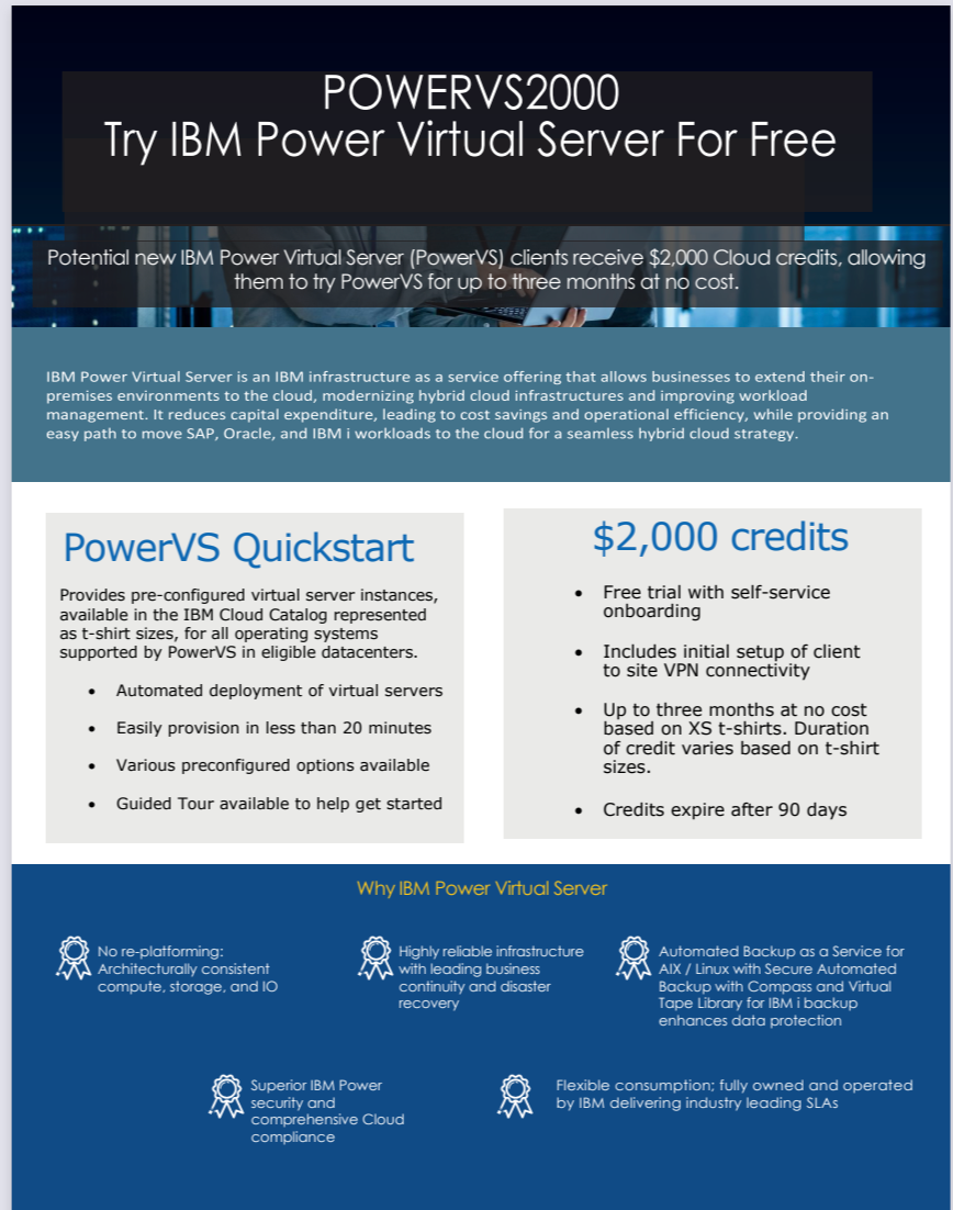 Try IBM Power Virtual Server for Free
