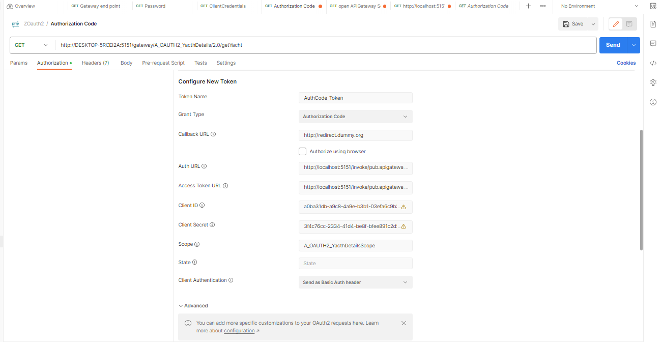 While Testing Oauth2 Grant Type Authorization Code In Postman Error