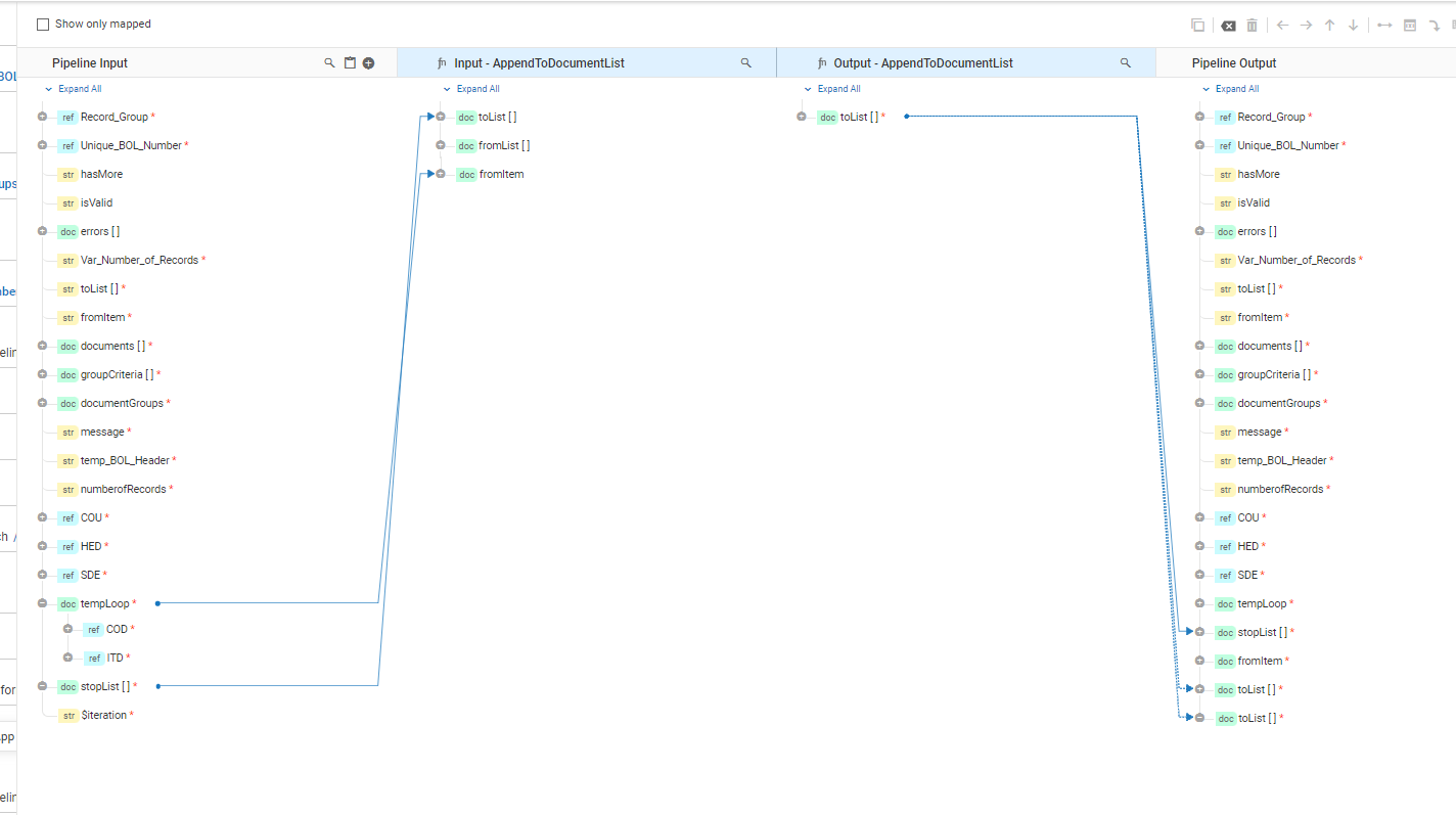 Append to documentList breaking the loop | IBM webMethods Hybrid Integration