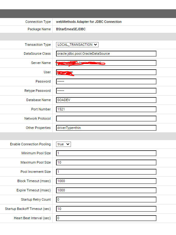 Unable to connect to Oracle using JDBC Adapter | webMethods Unable to connect to Oracle using JDBC Adapter | webMethods