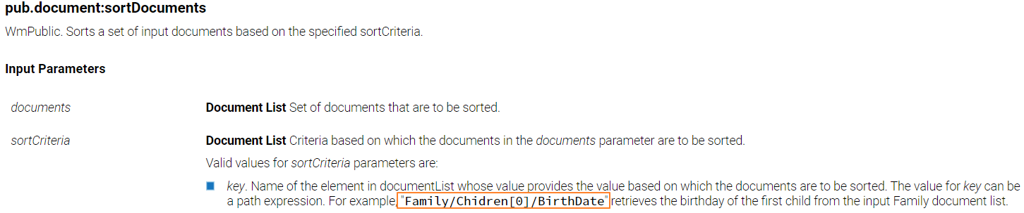Sorting values in documentList in "alphabetical" order | IBM webMethods Hybrid Integration