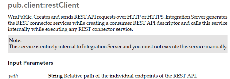WmPublic Pck: pub.client:restClient | IBM webMethods Hybrid Integration