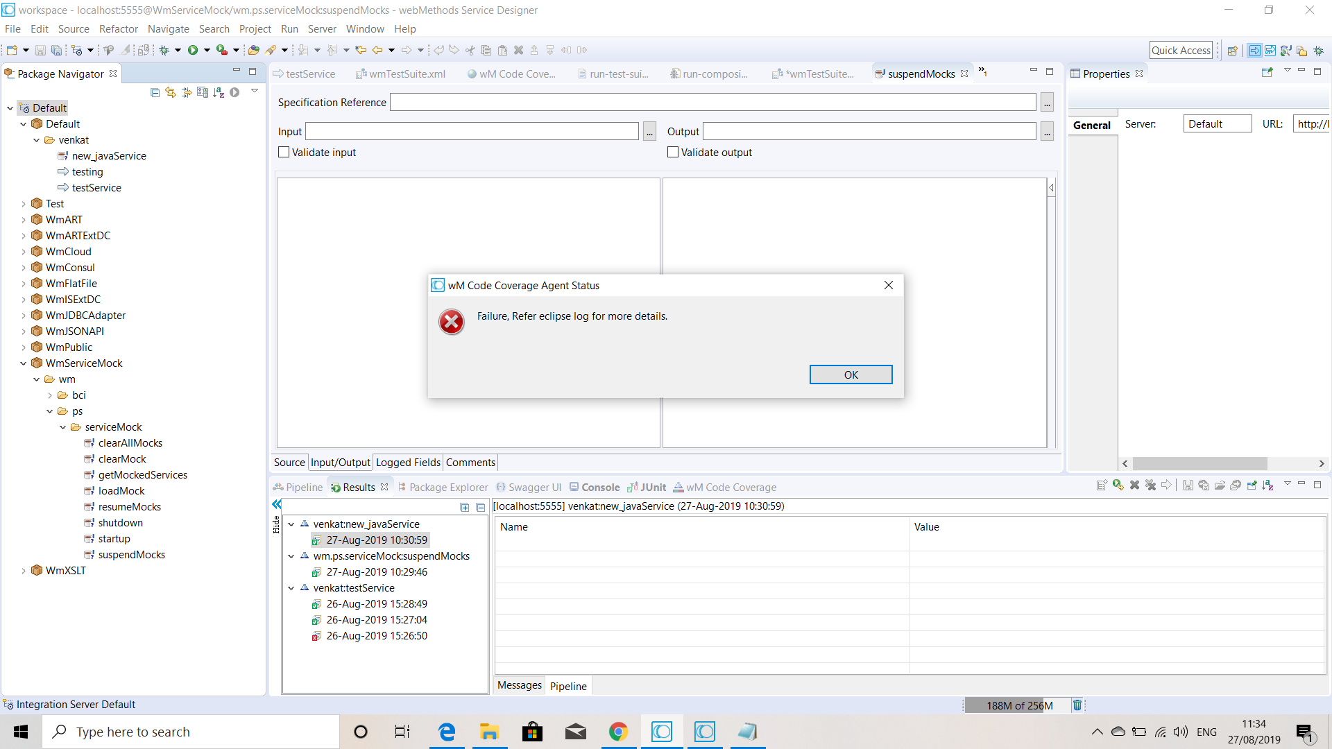 Unable to activate code coverage agent | IBM webMethods Hybrid Integration