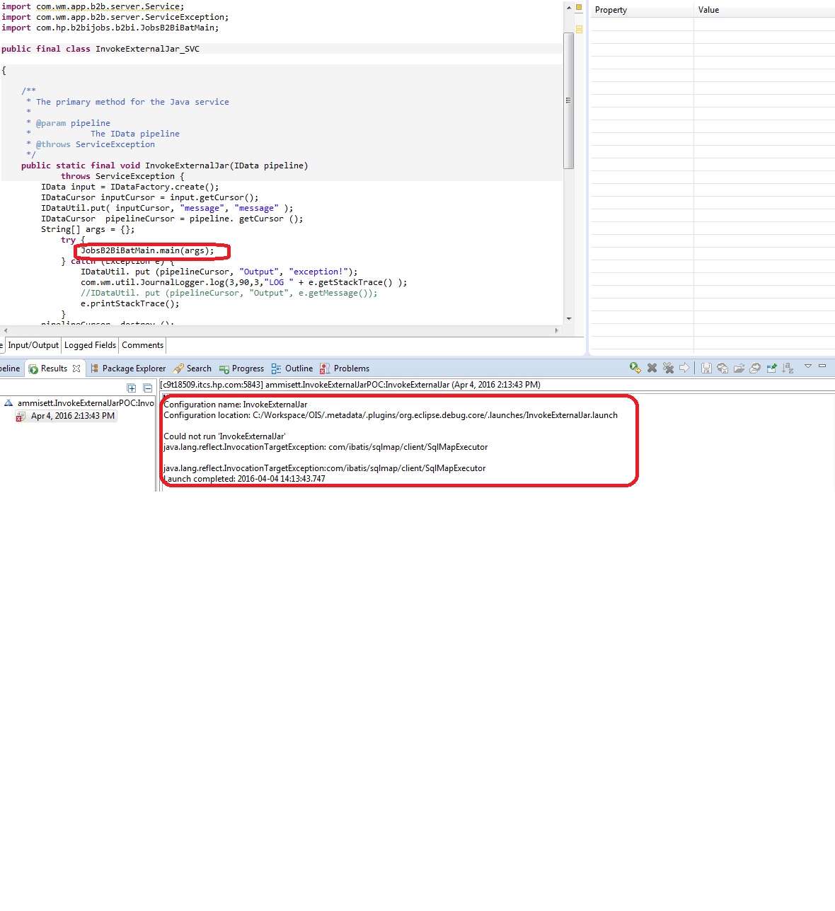 Invoking Ibatis jar file from webmethods java service | webMethods