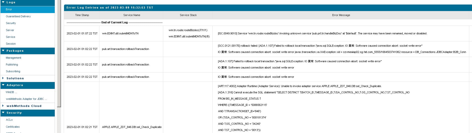 [ART.117.4002] Adapter Runtime (Adapter Service): Unable to invoke ...