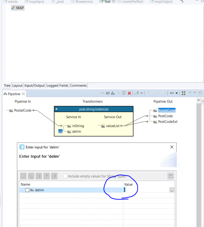 How to tokenize a postcode string? | IBM webMethods Hybrid Integration