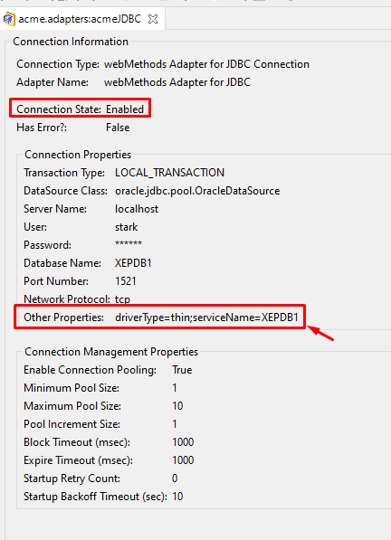 ADA.1.204 - JDBC Oracle connection Error | IBM webMethods Hybrid Integration
