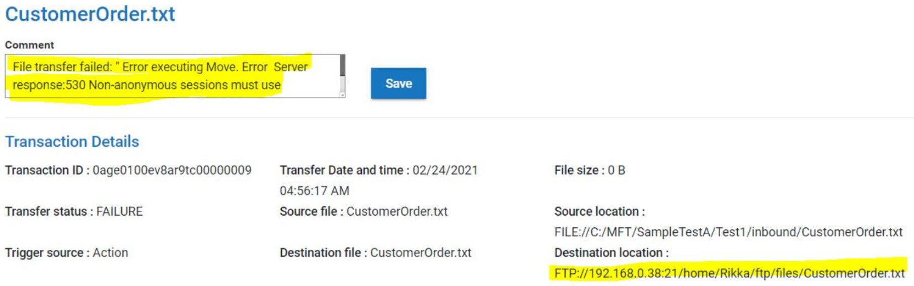 FTPS on MFT ActiveTransfer | IBM webMethods Hybrid Integration