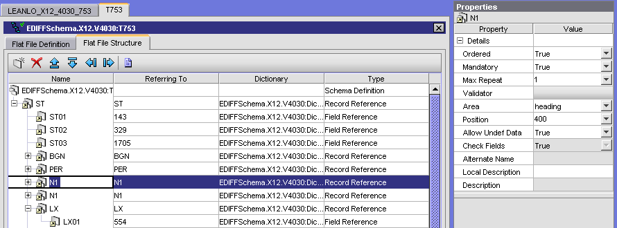 Adding an N1 segment to the base schema | IBM webMethods Hybrid Integration