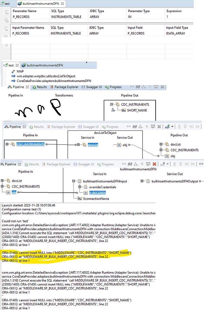 Using Adapter Service to call Procedure with signature when input is ...