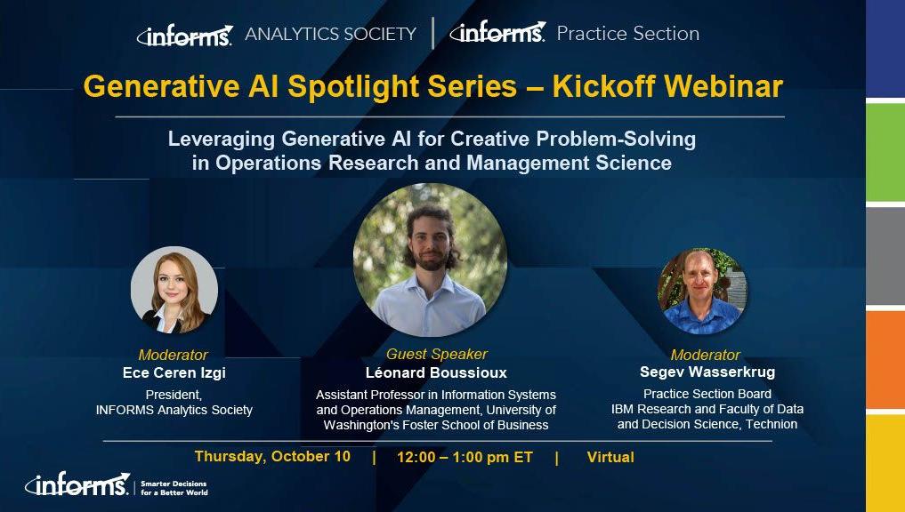 Join us for the kickoff session on Generative AI Webinar Series on Oct 10, 12 PM ET - Register ...