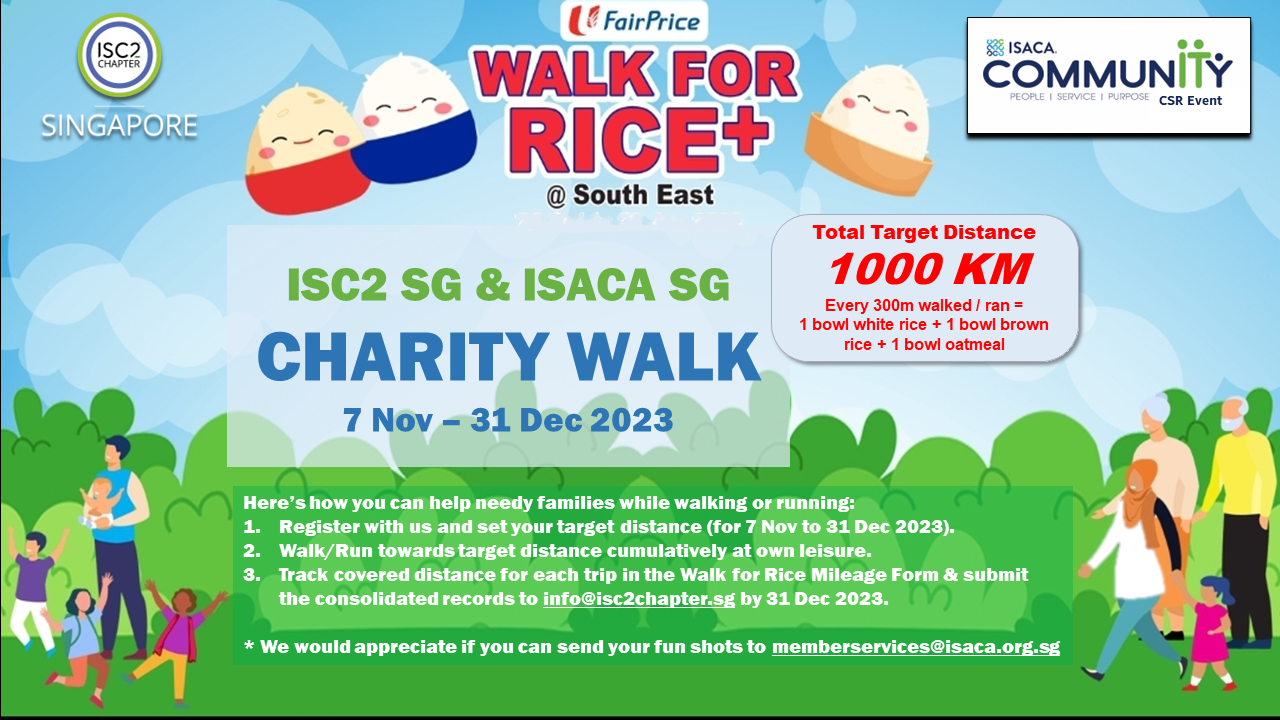 Walk-for-Rice Campaign 7 Nov 2023 - 31 Dec 2023 - Singapore Chapter