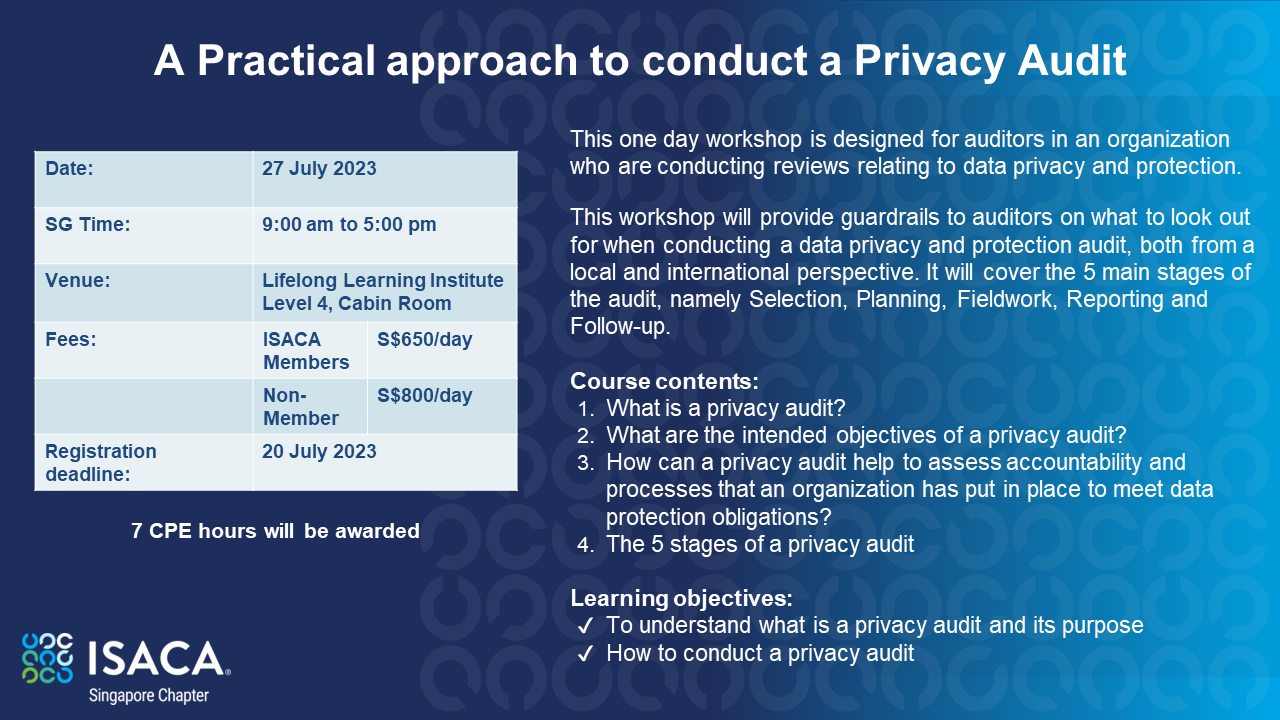 Privacy Audit Workshop - Singapore Chapter