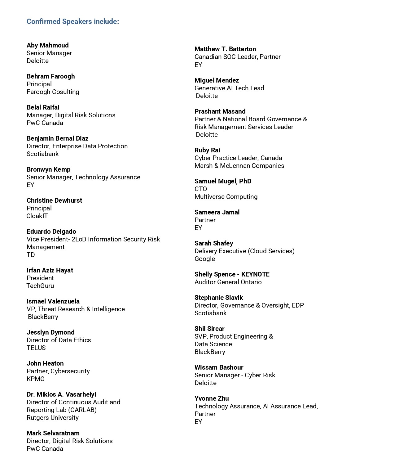 ISACA Toronto Annual Summer Conference - Toronto Chapter