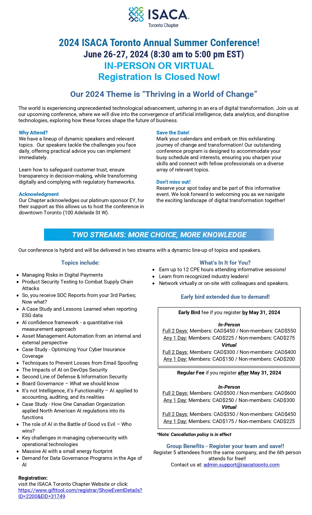 ISACA Toronto Annual Summer Conference - Toronto Chapter