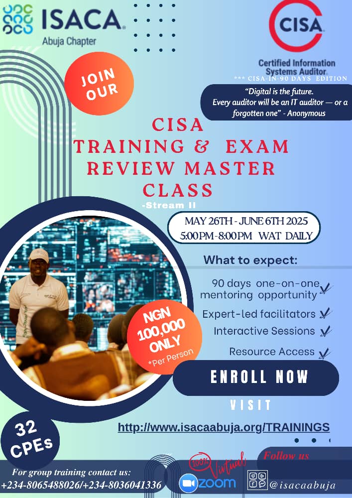 CISA Training and Exam Review Masterclass - Abuja Chapter